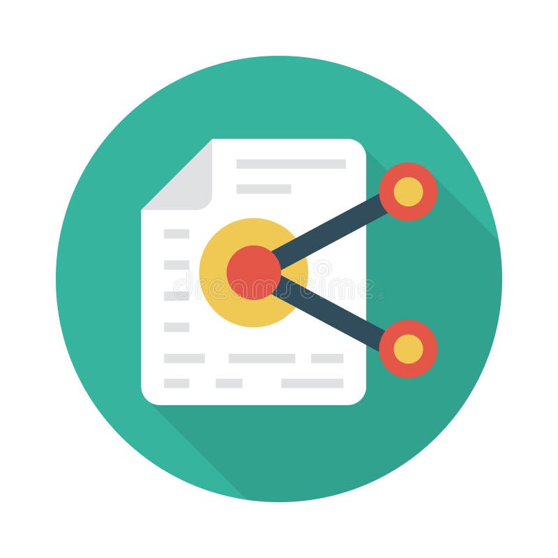File Sharing Vector Flat Color Icon Stock Illustration - Illustration ...