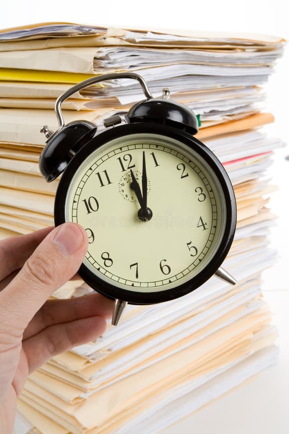 File Stack and clock stock image. Image of busy, business - 13891779