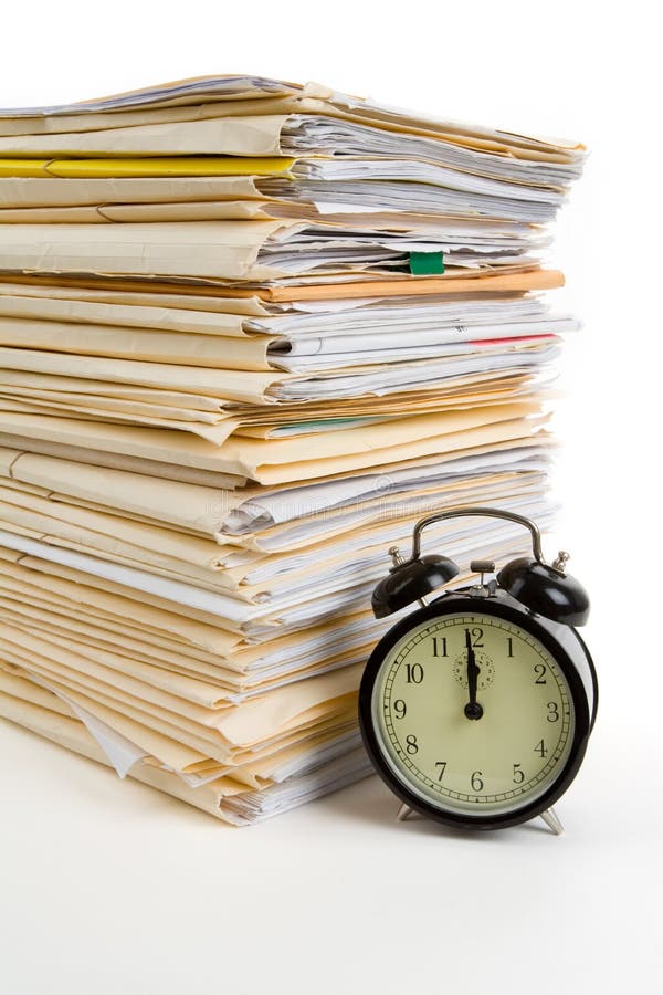 File Stack and clock stock image. Image of file, urgent - 91476643
