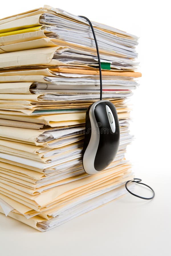 File Stack and Computer Mouse Stock Image - Image of background ...