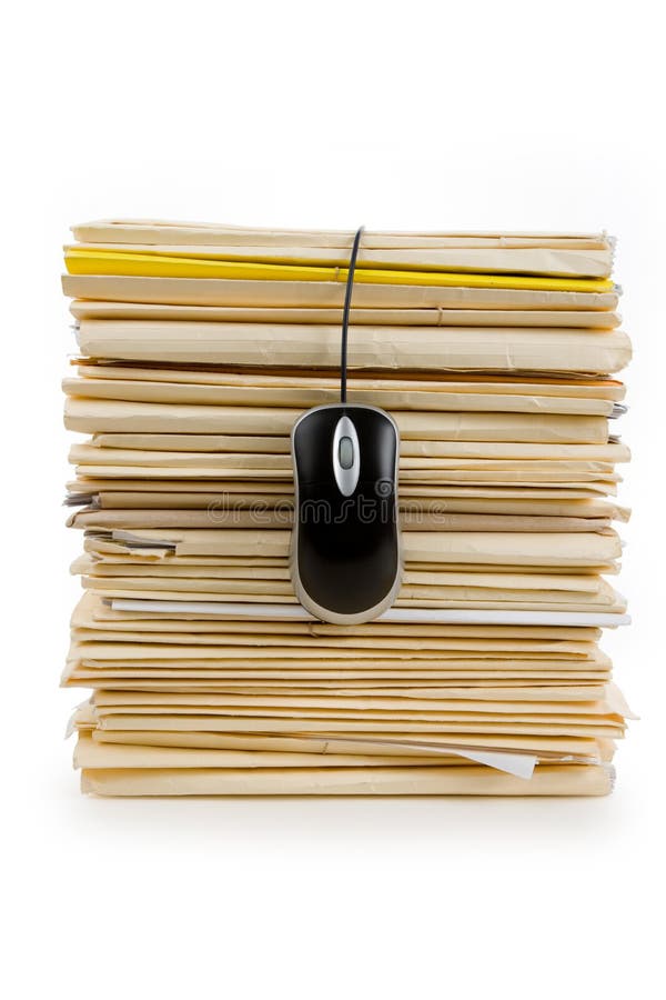 File Stack and Computer Mouse Stock Image - Image of background ...