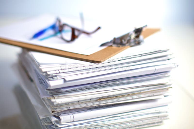 File Stack, File Folder with White Background Stock Image - Image of ...