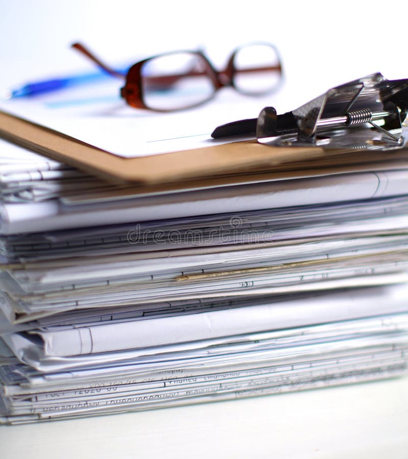 File Stack, File Folder with White Background Stock Image - Image of ...