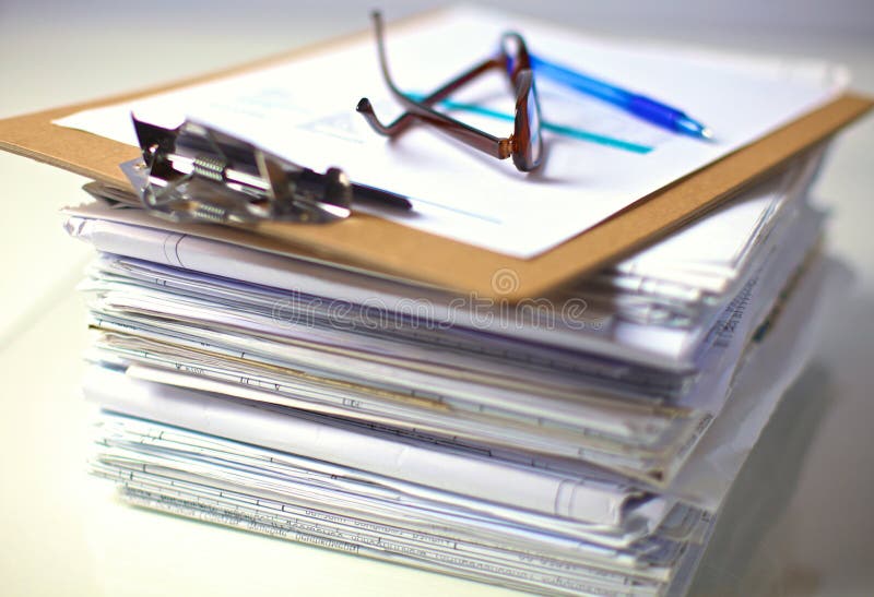 File Stack, File Folder with White Background Stock Photo - Image of ...