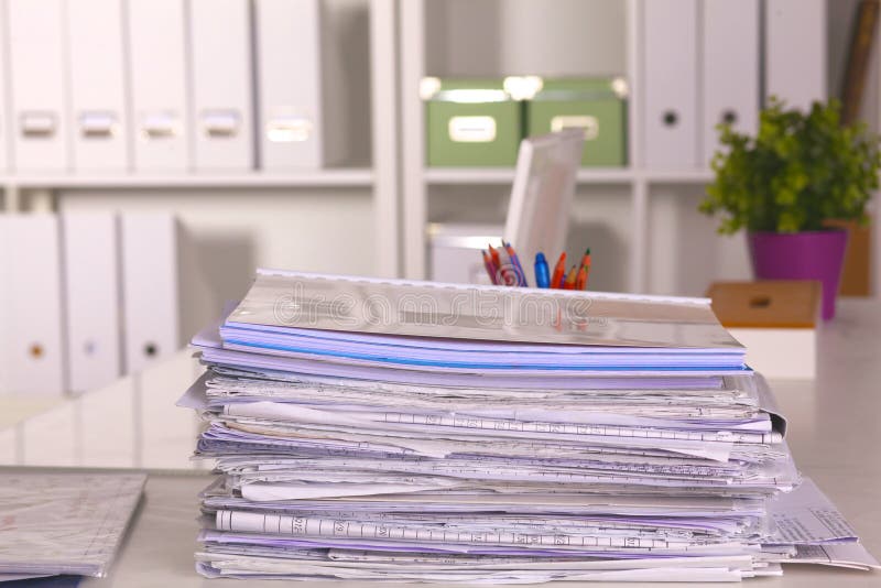 File Stack, File Folder with White Background Stock Image - Image of ...