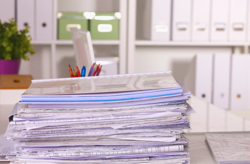 File Stack, File Folder with White Background Stock Photo - Image of ...