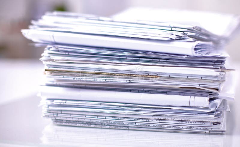 File Stack, File Folder with White Background Stock Photo - Image of ...