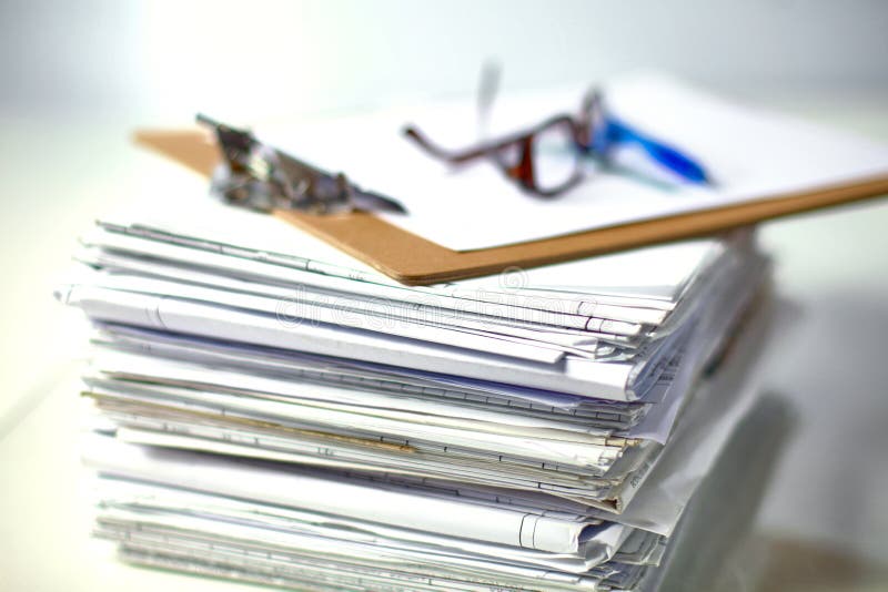 File Stack, File Folder with White Background Stock Photo - Image of ...