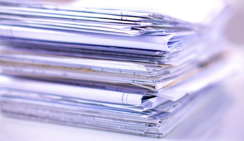 File Stack, Folder with White Background Stock Photo - Image of dossier ...