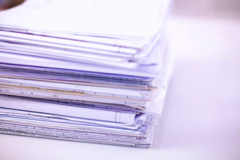 File Stack, Folder with White Background Stock Image - Image of copy ...