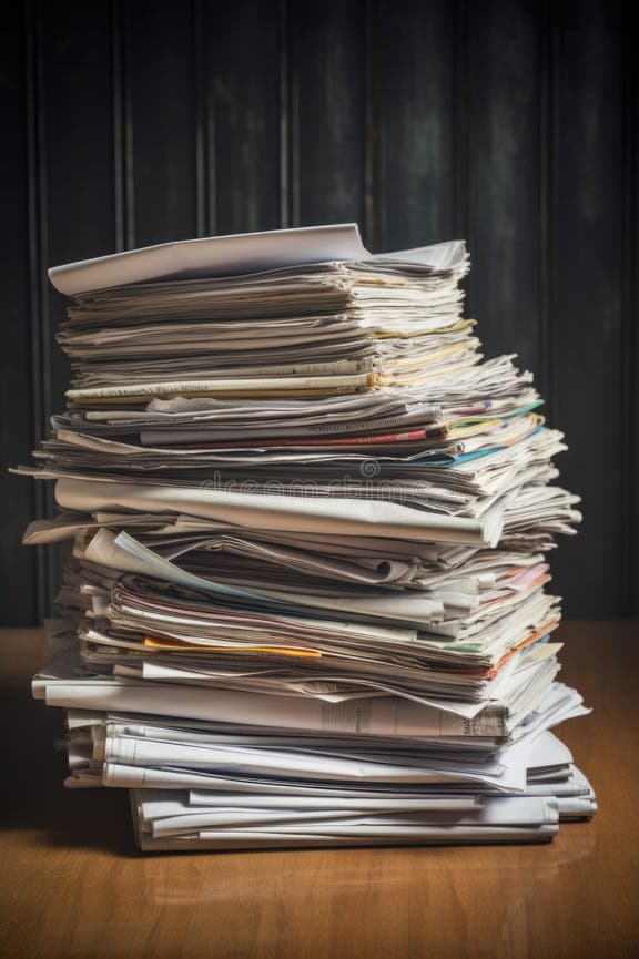 File Stack, File Folder with White Background. Ai Generated Stock Photo ...