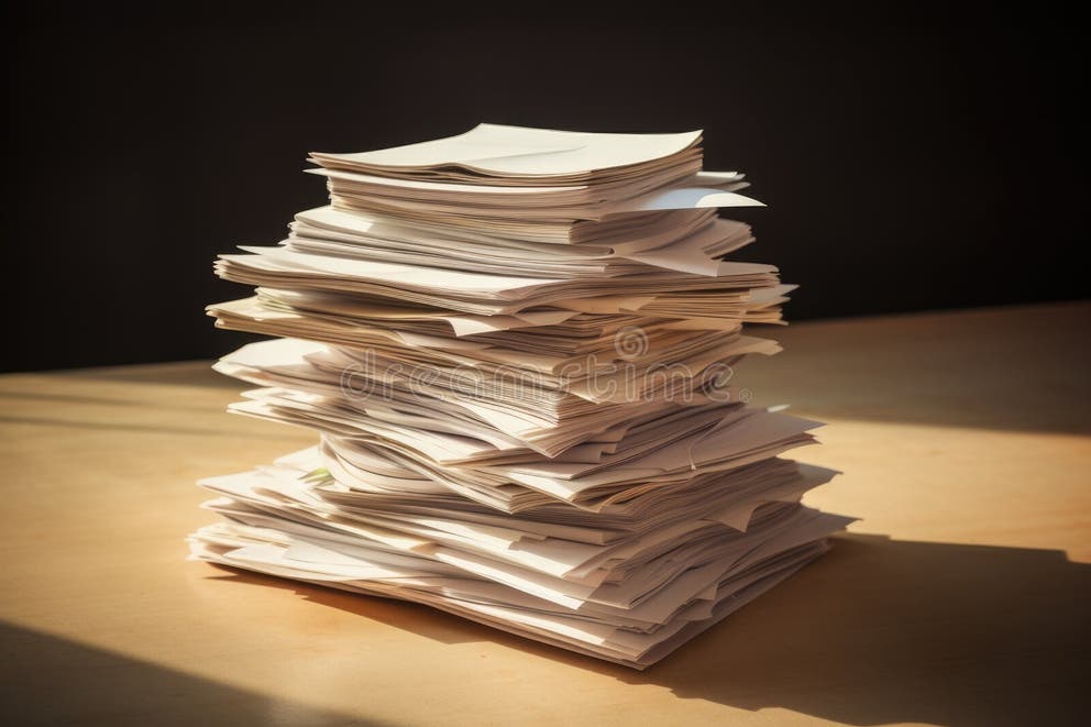 File Stack, File Folder with White Background. Ai Generated Stock Image ...