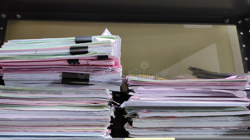 File Stack on Office Cupboards Stock Image - Image of closeup, morning ...