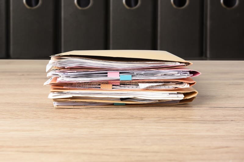 File Stack top view stock photo. Image of heap, file - 116726248
