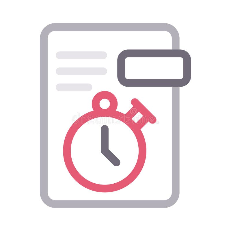 File Stopwatch Vector Color Line Icon Stock Vector - Illustration of ...