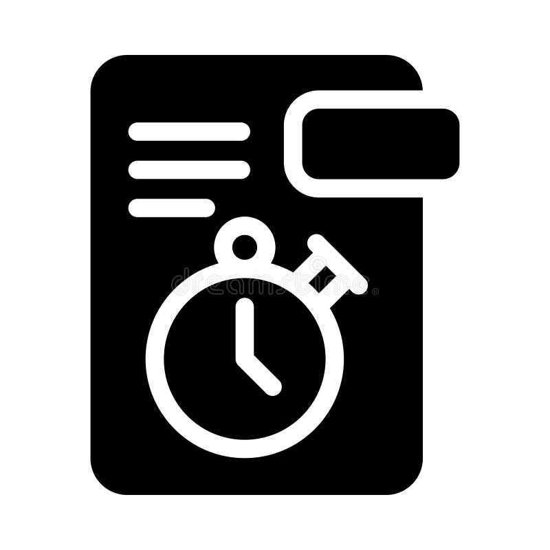 File Stopwatch Vector Glyph Flat Icon Stock Illustration - Illustration ...