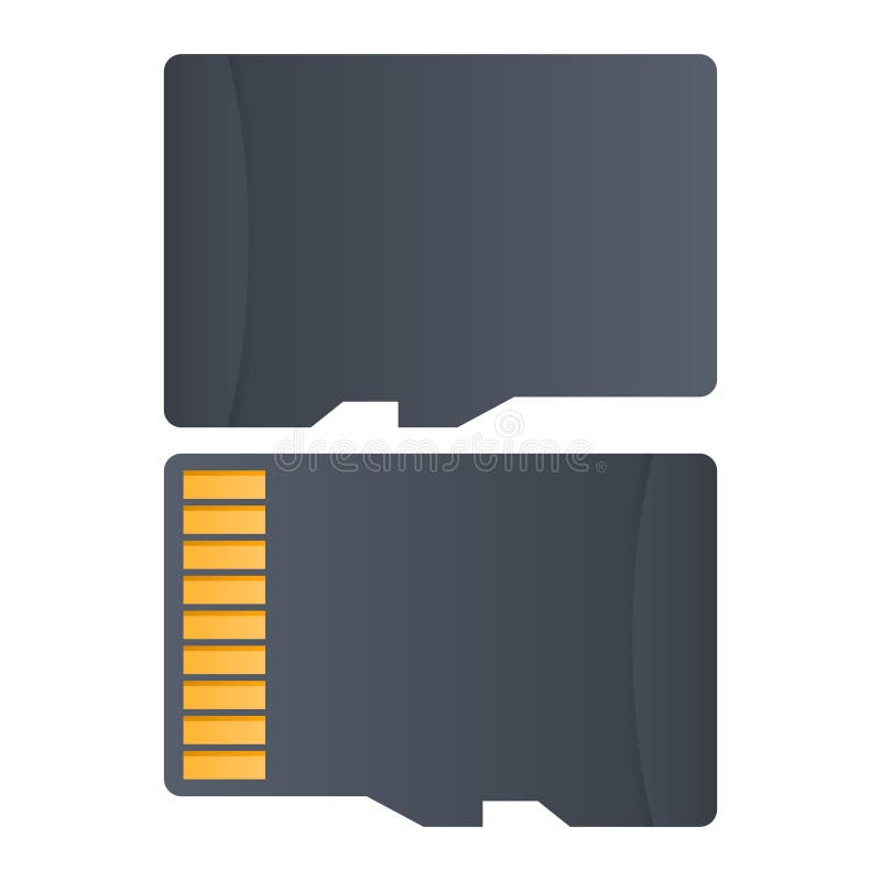 File Storage Black MicroSd Card Vector Stock Illustration ...