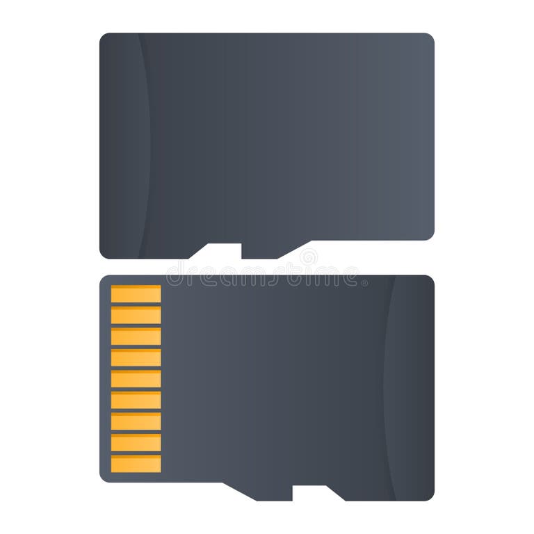 File Storage Black MicroSd Card Vector Stock Illustration ...