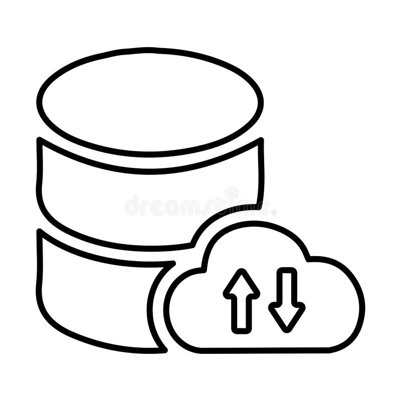 Database, Cloud, Server, Storage Icon. Orange Vector Sketch. Stock ...
