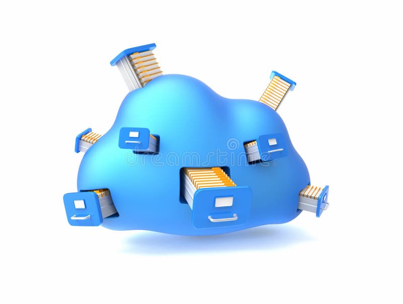 File storage in cloud stock illustration. Illustration of folder - 57405807