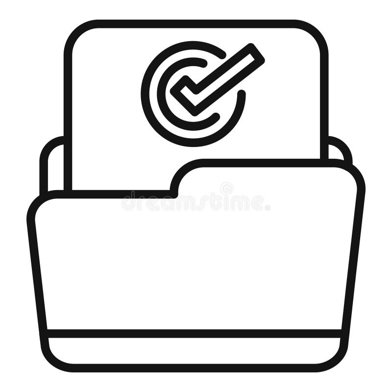 File Storage Data Security Icon Showing a Checked Folder Stock ...