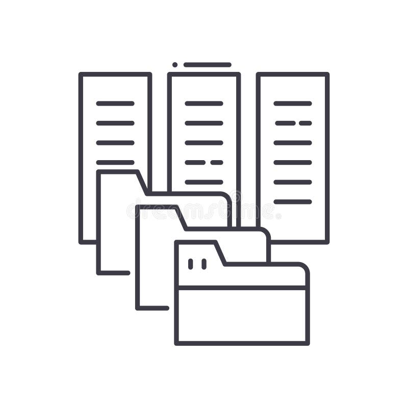 Document Storage Icon, Black Vector Sign with Editable Strokes, Concept ...