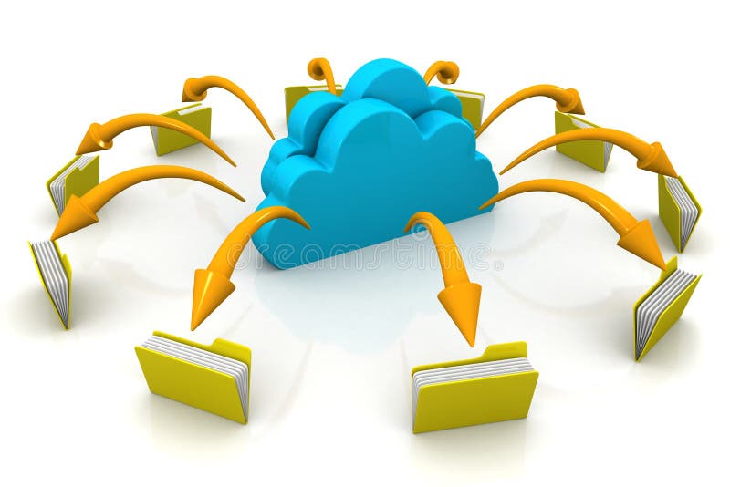 File Storage in Cloud. 3D Icon Isolated Stock Illustration ...