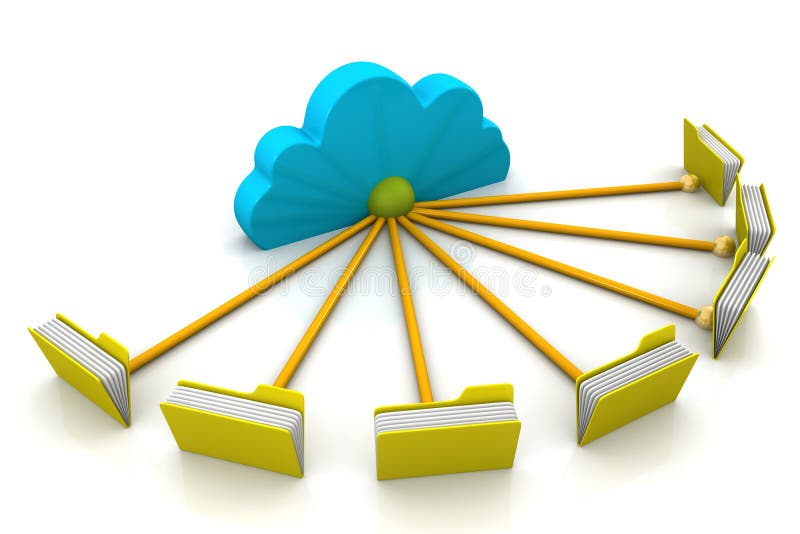 File Storage in Cloud. 3D Icon Isolated Stock Illustration ...