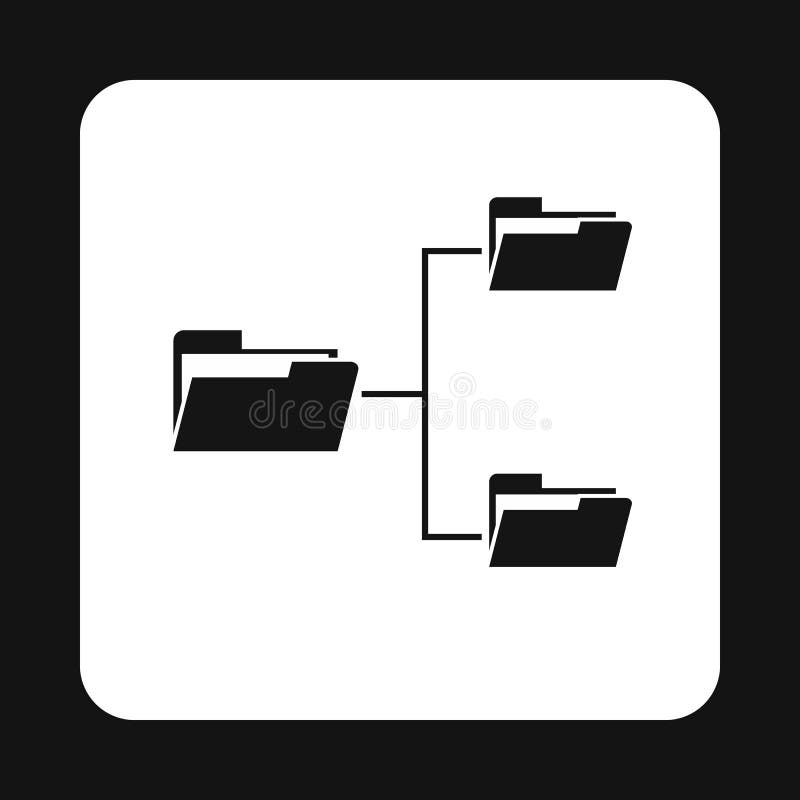 File System on Computer Icon, Flat Style Stock Vector - Illustration of ...