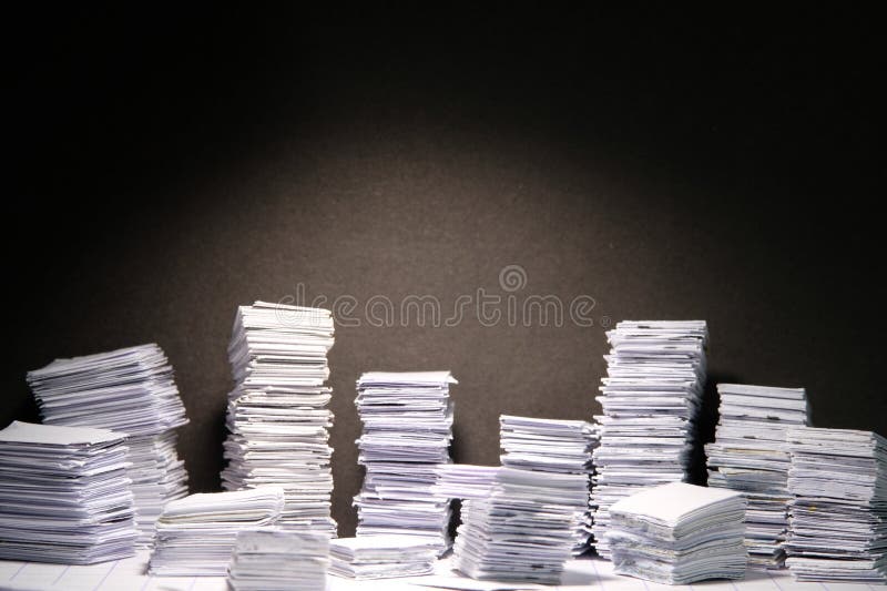 File, Task, Work Flow Management Plan Concept. a Room Full of Piles of ...