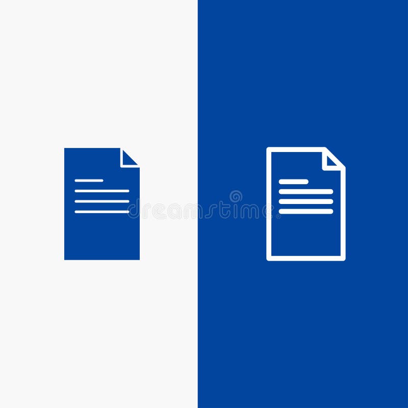 File, Text, Data, Report Line and Glyph Solid Icon Blue Banner Line and ...
