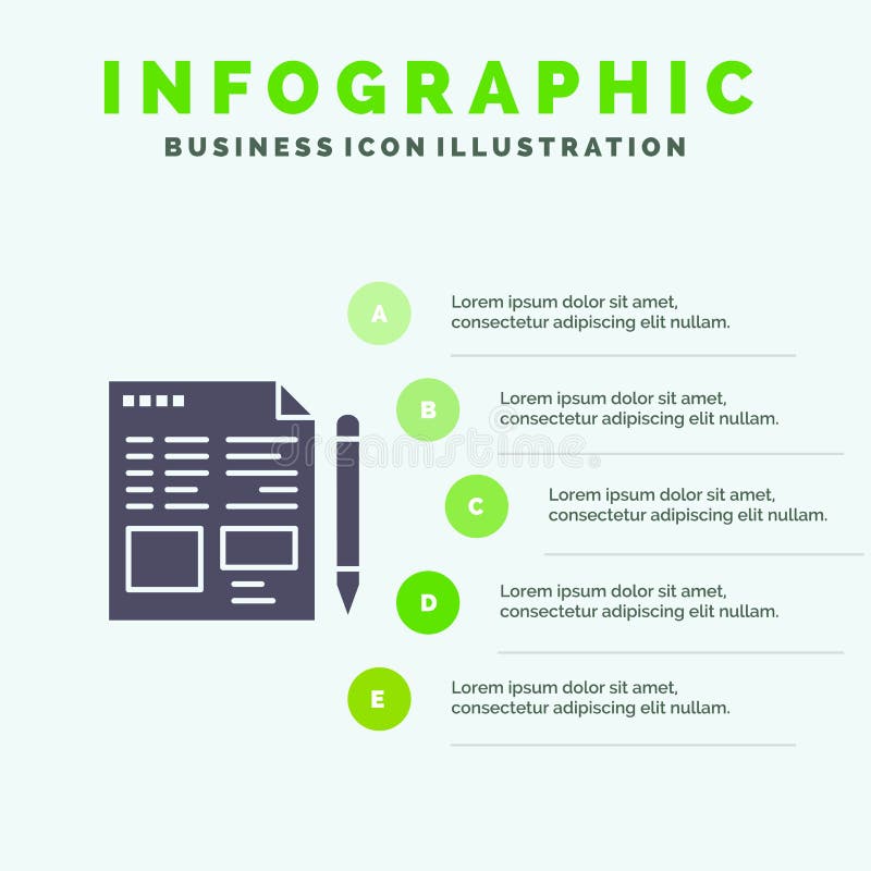 File, Text, Pencil, Education Infographics Presentation Template. 5 ...