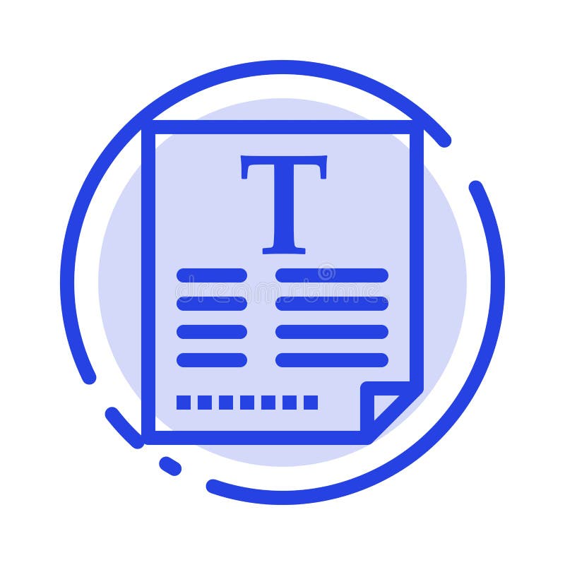 File, Text, Poster, Fount Blue Dotted Line Line Icon Stock Vector ...