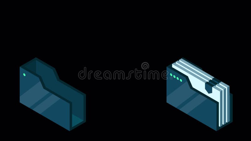 File Transfer Animation. Document Transferring between Folders. Concept ...