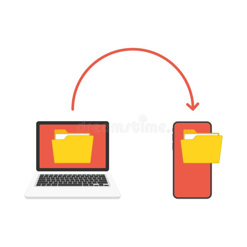 File transfer concept. stock vector. Illustration of folder - 285909976
