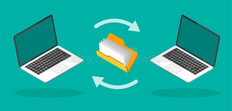 Uploading and Exchanging Documents To Internet, Copy To Cloud Storage or Pc. Stock Vector ...