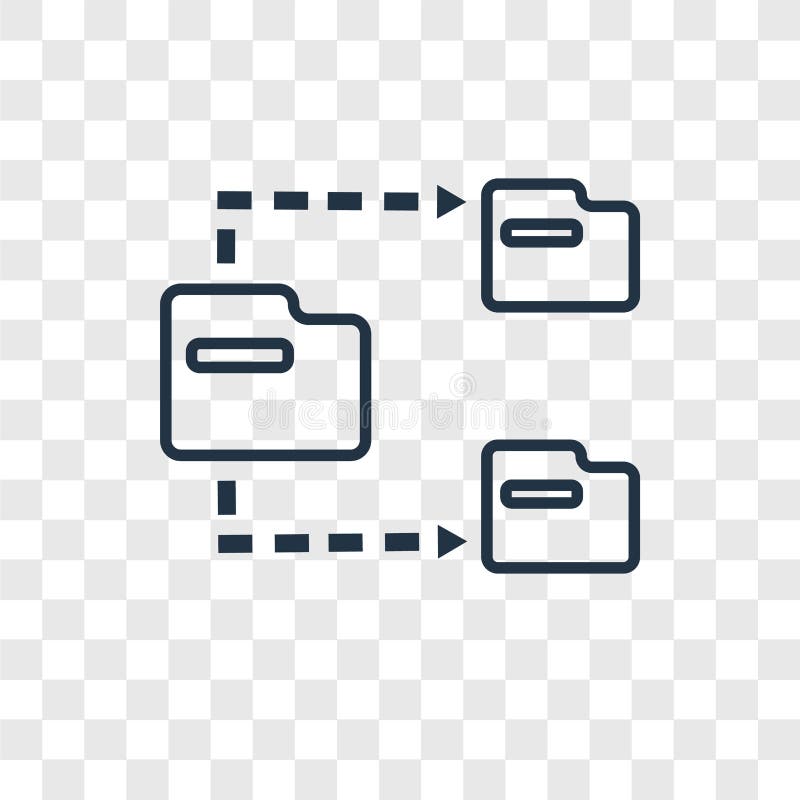 File Transfer Concept Vector Linear Icon on Transparent Stock Vector ...