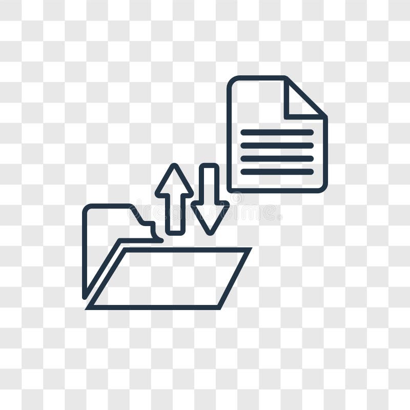 File Transfer Concept Vector Linear Icon on Transparent Stock Vector ...