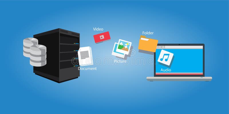 File Transfer Copy Document and Media Stock Vector - Illustration of ...