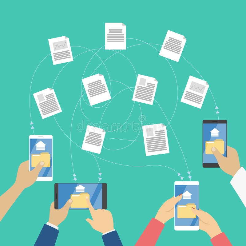 File Transfer between the Digital Devices Stock Vector - Illustration ...