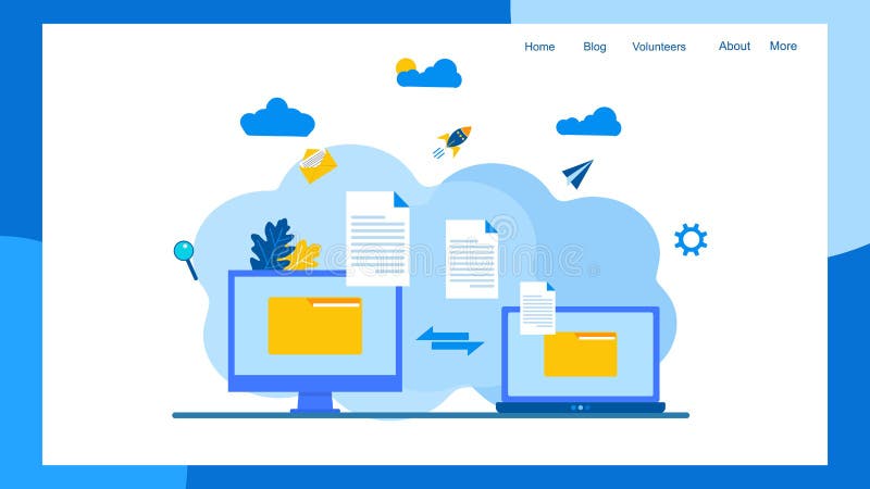 Program for Remote Connection between Two Computers Stock Vector ...