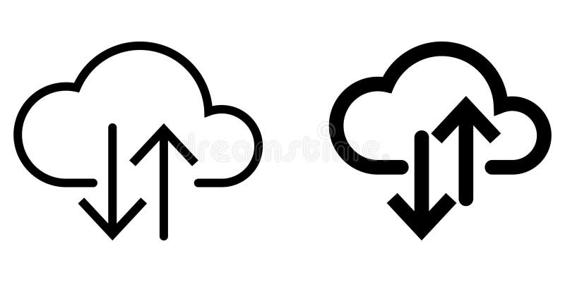 File Transfer Icon Sheet, Simple Trendy Flat Style Line and Solid ...