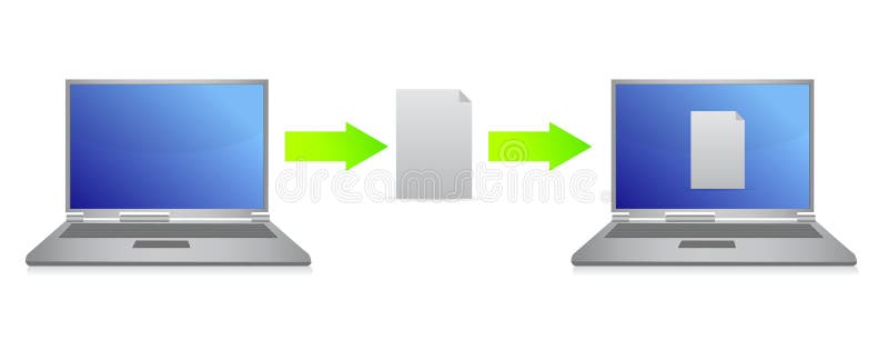 File Transfer from Cloud Illustration Stock Illustration - Illustration ...