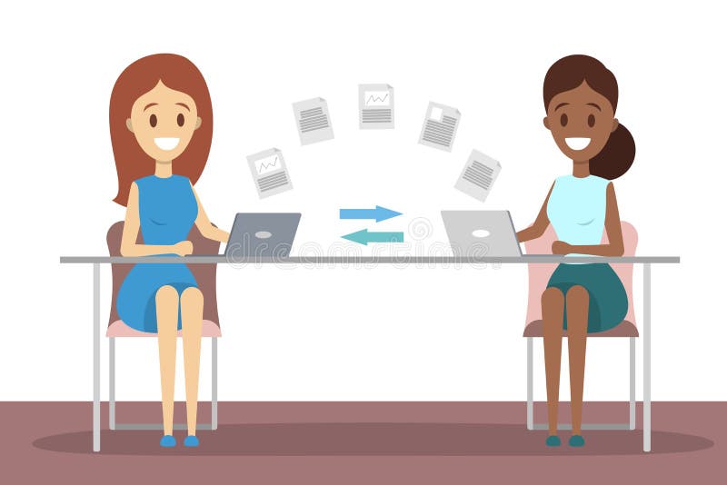 File Transfer between Laptop Computers Stock Vector - Illustration of ...