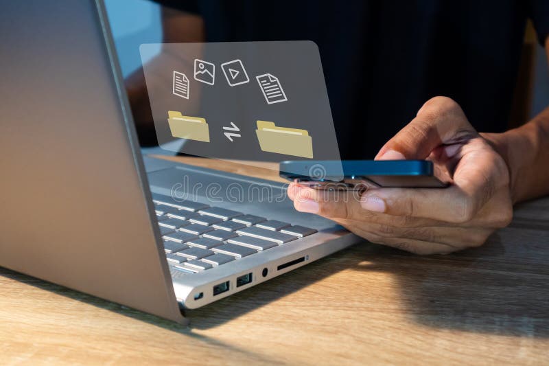 File Transfer between Mobile Phone and Laptop. Copy File and Media or ...