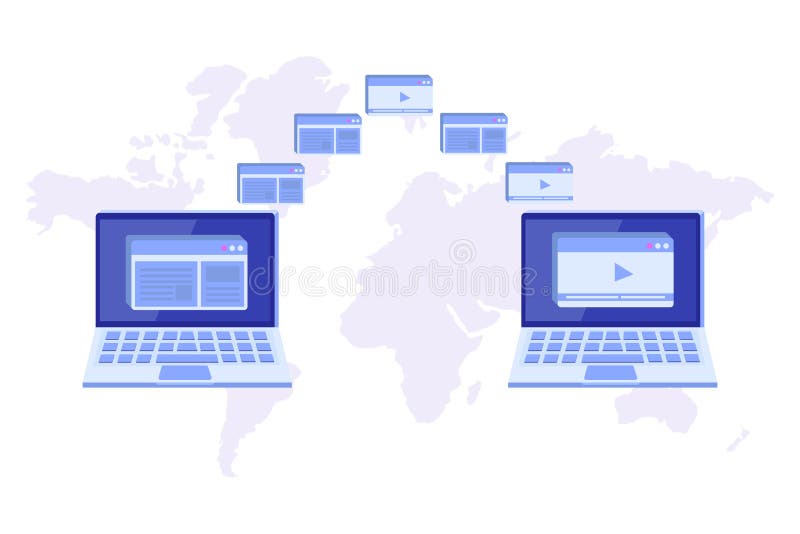File Transfer on Notebook Concept. Could Representing Syncing Stock Vector - Illustration of ...
