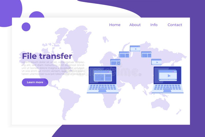 File Transfer on Notebook Concept. Could Representing Syncing Stock Vector - Illustration of ...