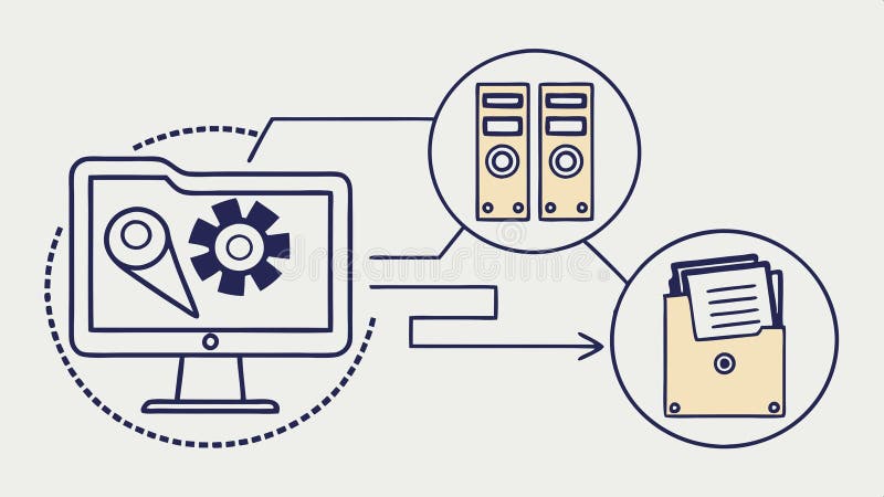 File Transfer Process On Computer Data Migration Concept Vector Design Generative Ai Stock