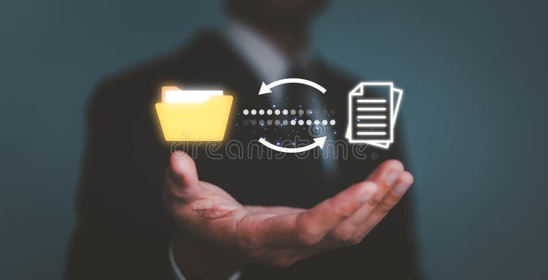 File Sharing Isometric. Digital System for Transferring Documents Stock ...