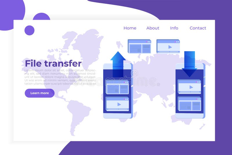 File Transfer on Smart Phone Concept. Could Representing Syncing Stock ...
